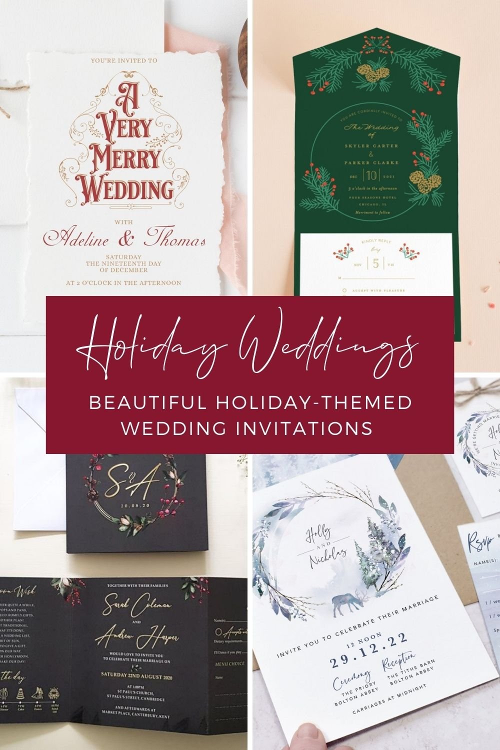 Holiday Themed Wedding Invitations Guaranteed to Bring Joy